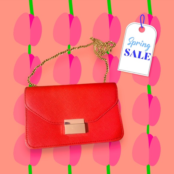 Zara | Bags | Zara Red Wallet On Chain | Poshmark